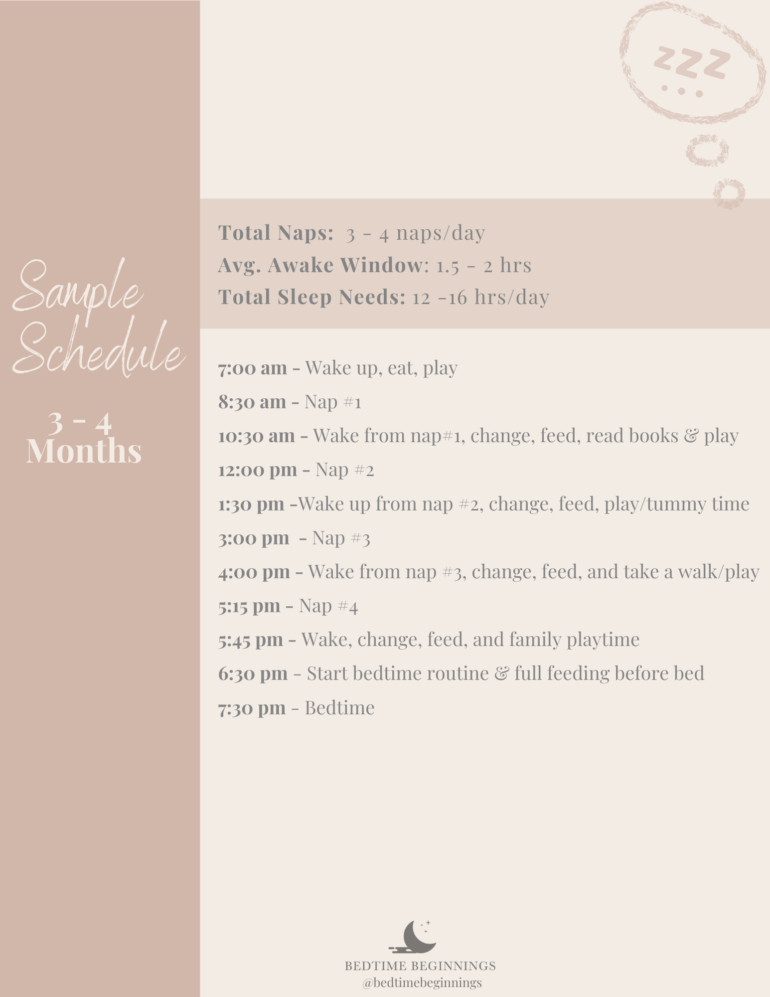 Free Downloads - Sample Schedules - Bedtime Beginnings - Brooke ...